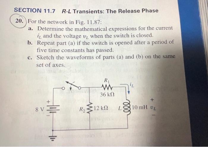 Solved 20. For the network in Fig. 11.87:a.) Determine the | Chegg.com