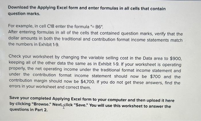 Solved Download the Applying Excel form and enter formulas | Chegg.com