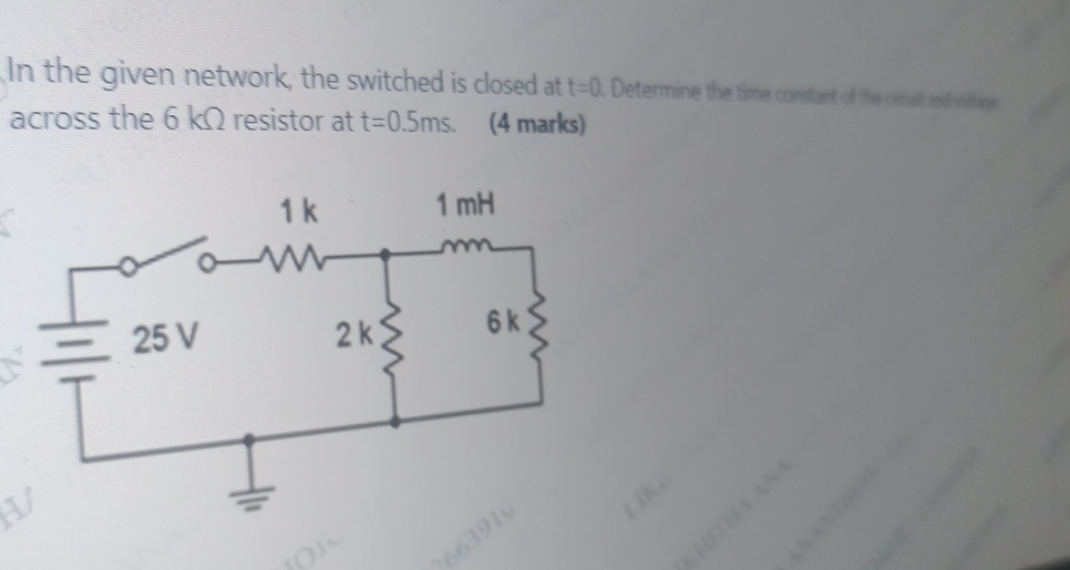 In the given network, the switched is closed at t=0. | Chegg.com