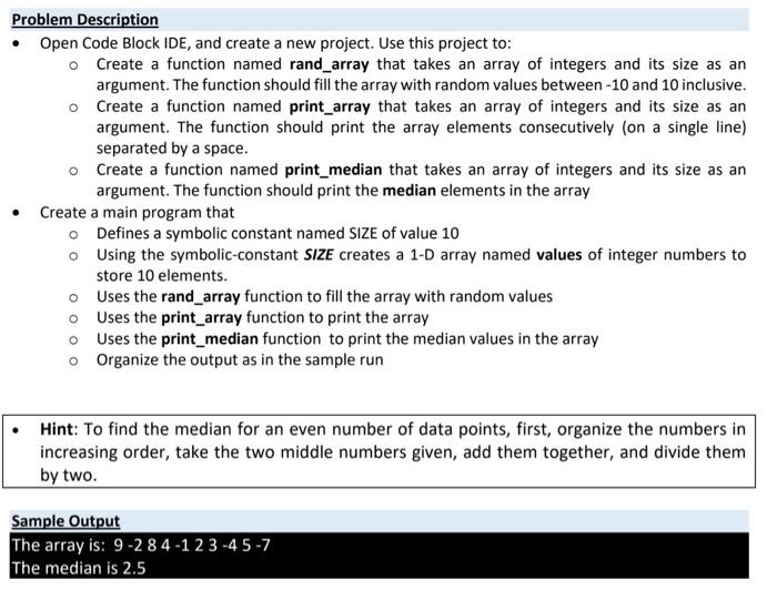 Solved Problem Description Open Code Block IDE, and create a | Chegg.com