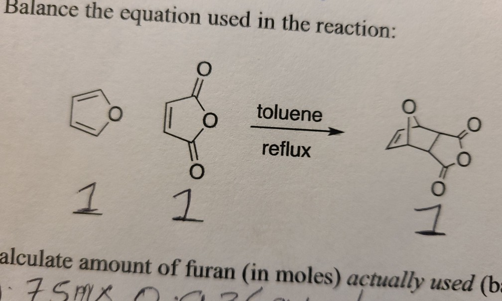 Solved Balance the equation used in the reaction: toluene | Chegg.com