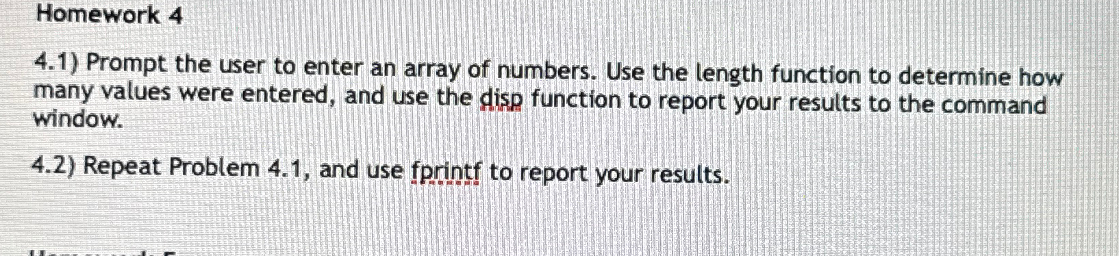 Solved Homework 44.1) ﻿Prompt the user to enter an array of | Chegg.com