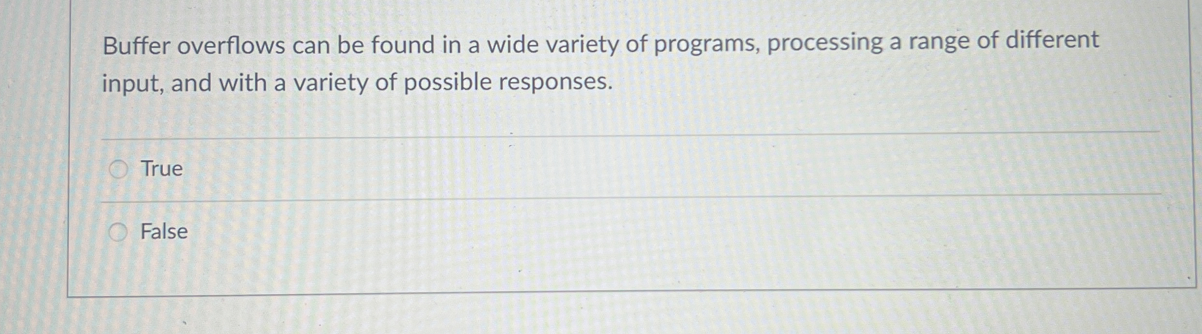Solved Buffer overflows can be found in a wide variety of | Chegg.com