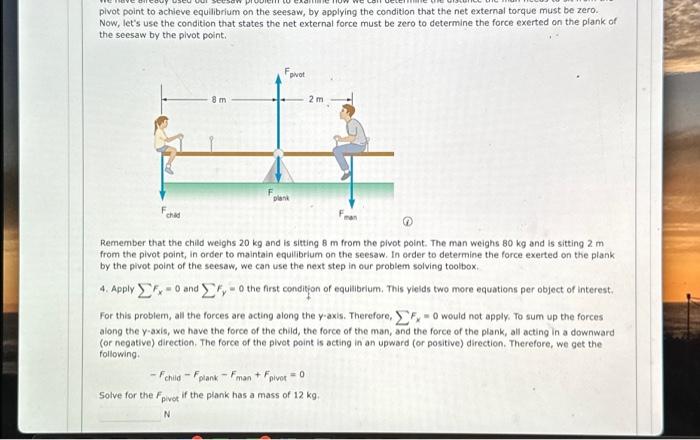 Solved pivot point to achieve equilibrium on the seesaw, by | Chegg.com