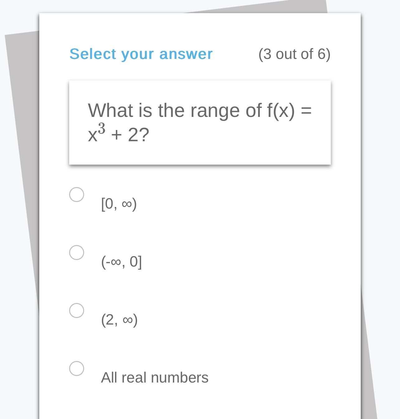 Solved Select your answer(3 ﻿out of 6 )What is the range of | Chegg.com