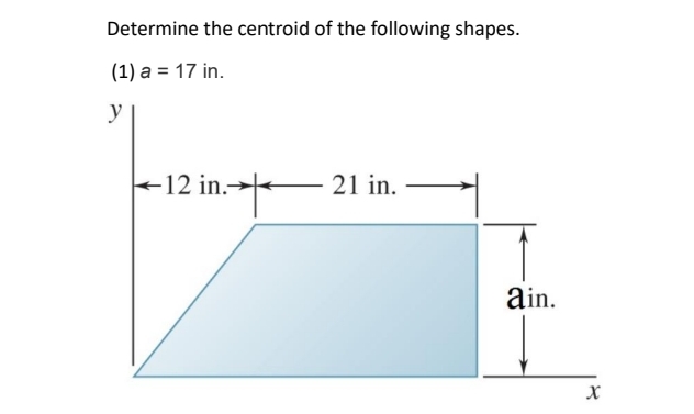 Solved Determine the centroid of the following | Chegg.com