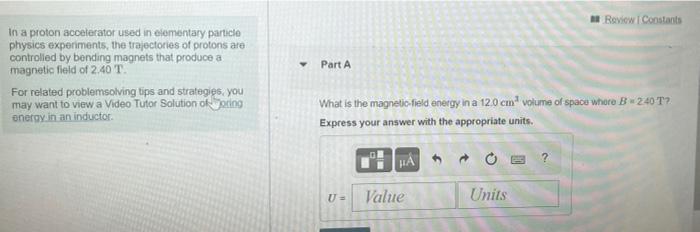 Solved Review Constants Part A In a proton accelerator used | Chegg.com