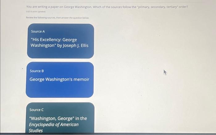 You are writing a paper on George Washington. Which | Chegg.com
