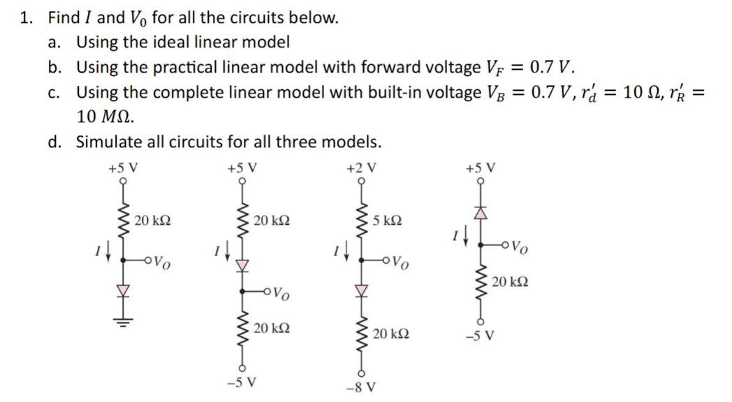 Solved Find I and V0 ﻿for all the circuits below.a. ﻿Using | Chegg.com