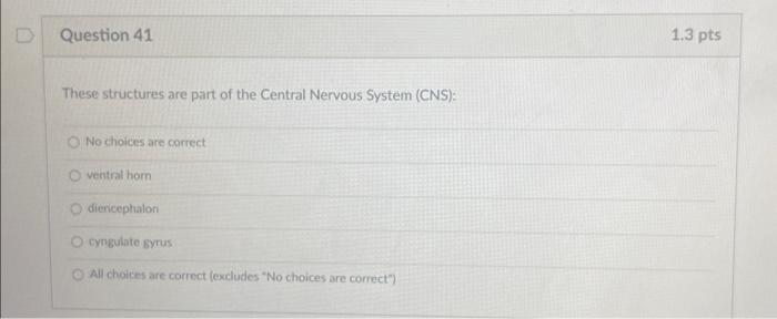 Solved These structures are part of the Central Nervous | Chegg.com