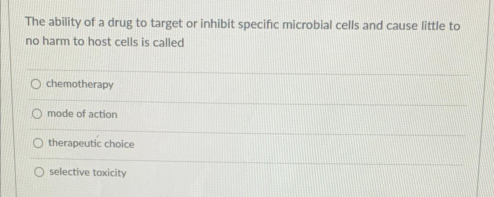 Solved The ability of a drug to target or inhibit specific | Chegg.com