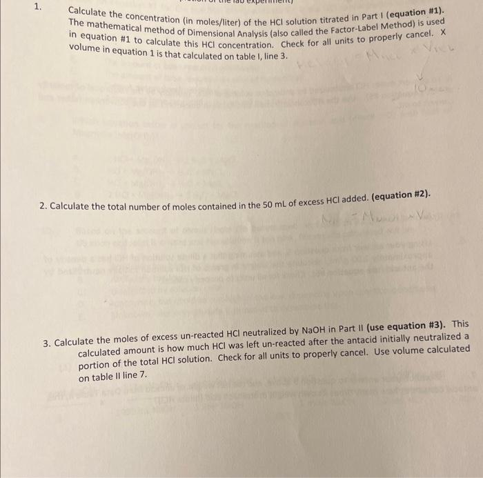 Solved Data Table I: Titration of HCl solution 1. Initial | Chegg.com