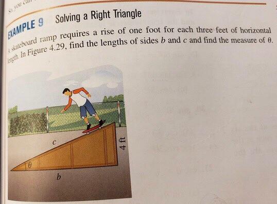 Solved SAMPLE 9 Solving a Right Triangle skateboard ramp | Chegg.com