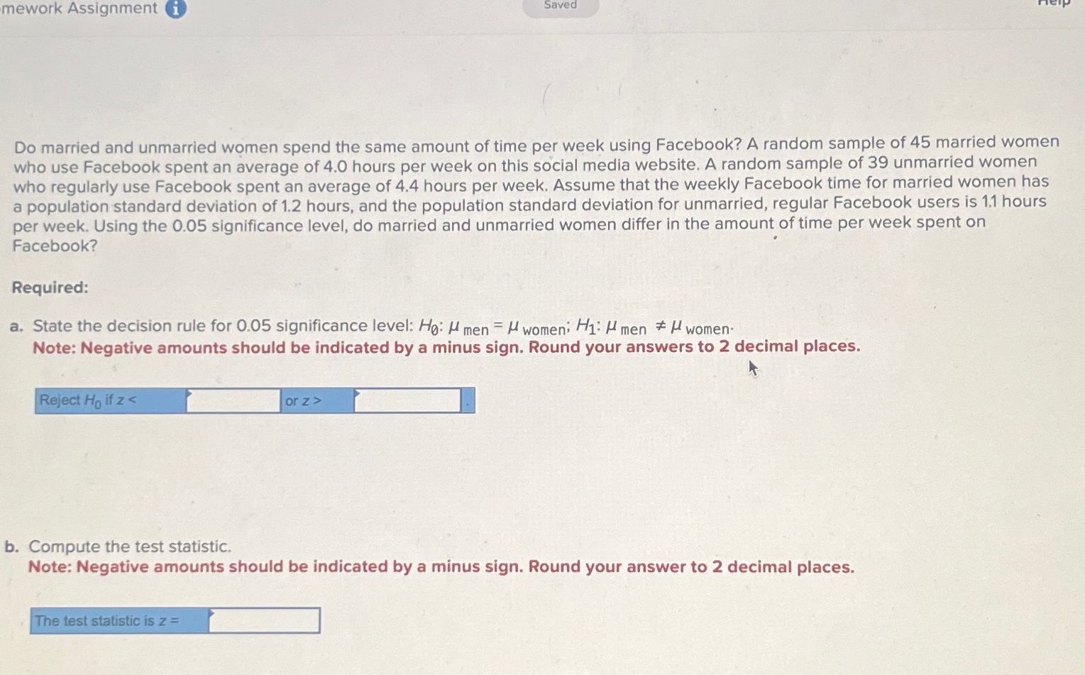 Solved mework Assignment (i)SavedDo married and unmarried | Chegg.com