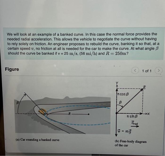 Solved We will look at an example of a banked curve. In this | Chegg.com