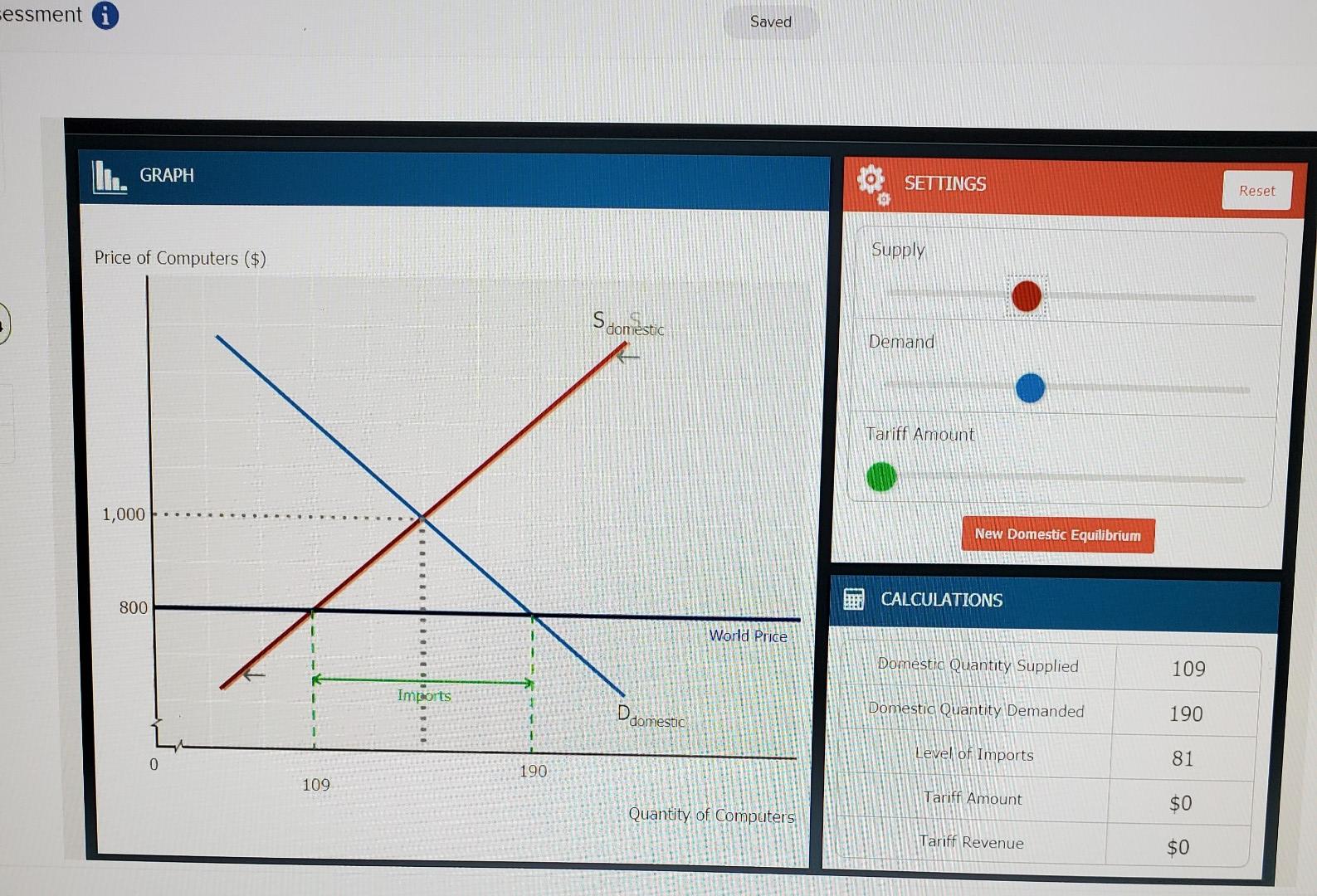 Solved sessment Saved Saved LL. GRAPH SETTINGS Reset Price | Chegg.com Solved sessment Saved Saved LL. GRAPH SETTINGS Reset Price | Chegg.com
