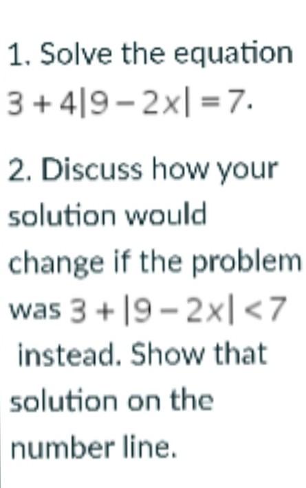 Solved Solve the absolute value equation, explaining your | Chegg.com