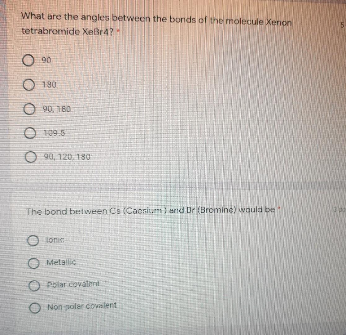 Solved What are the angles between the bonds of the molecule | Chegg.com