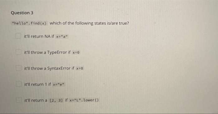 Solved Which of the following will create a variable called | Chegg.com