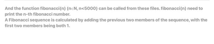 Solved Write 2 files：fibo.c and fibo.hAnd the function | Chegg.com