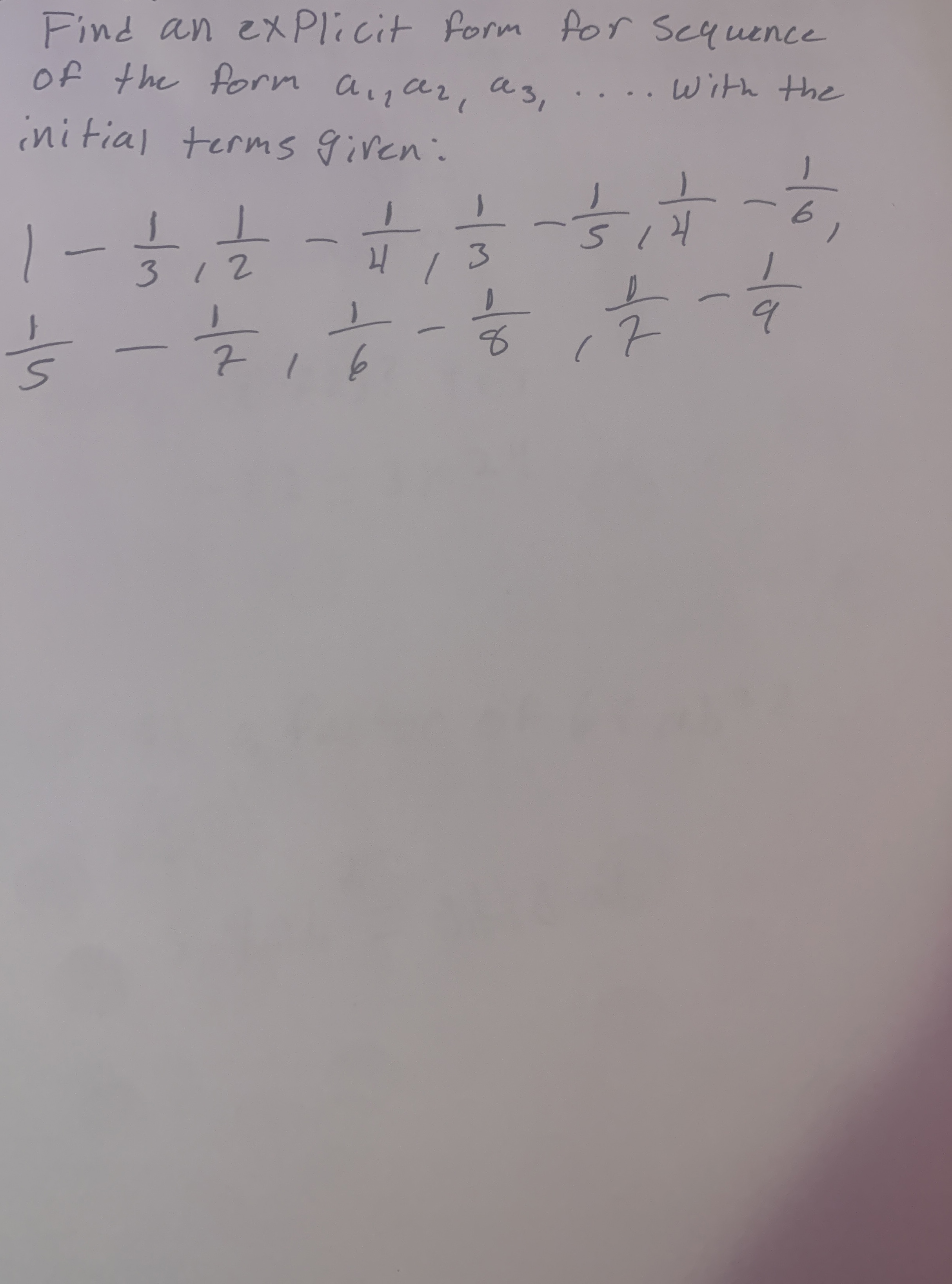 Solved Find an explicit form for sequence of the form | Chegg.com