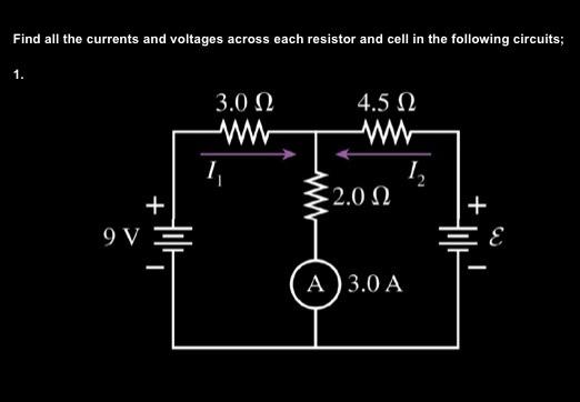 Solved Find all the currents and voltages across each | Chegg.com