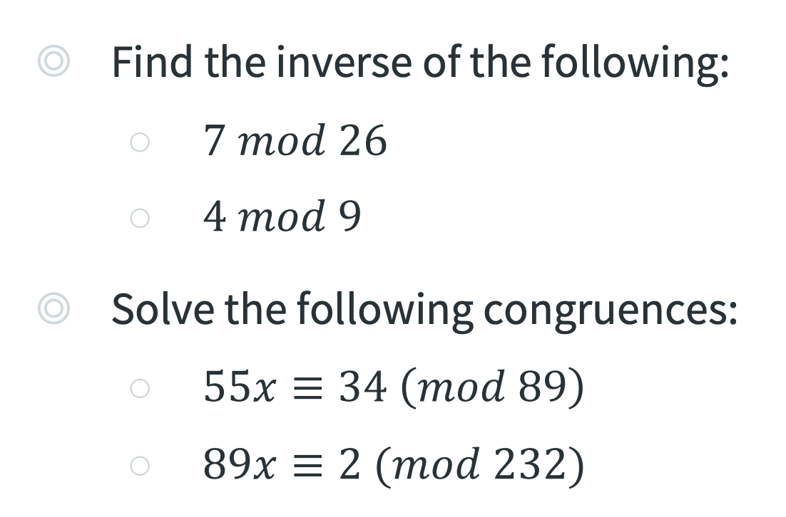 Solved Solve linear congruence. Show full solution.Find the | Chegg.com