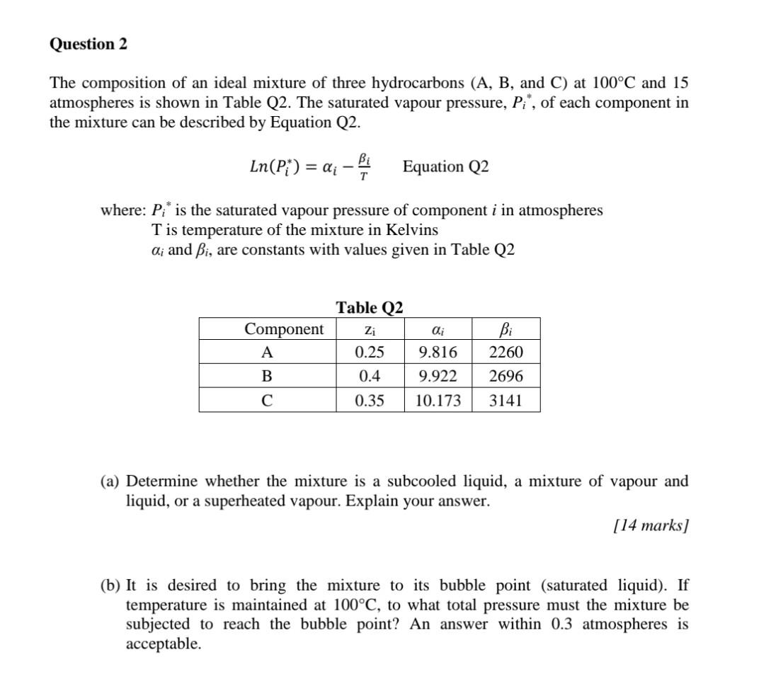 Solved The composition of an ideal mixture of three | Chegg.com
