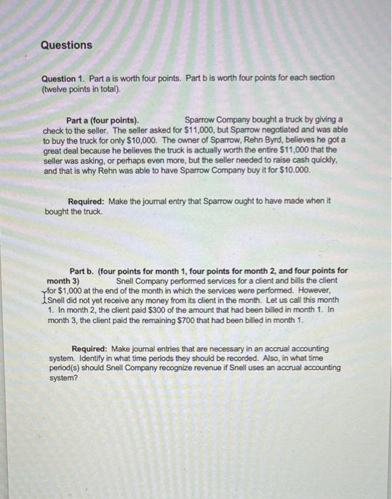 Solved Questions Question 1. Parta is worth four points. | Chegg.com