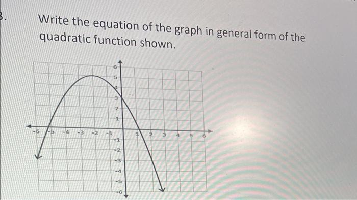 Solved Write the equation of the graph in general form of | Chegg.com