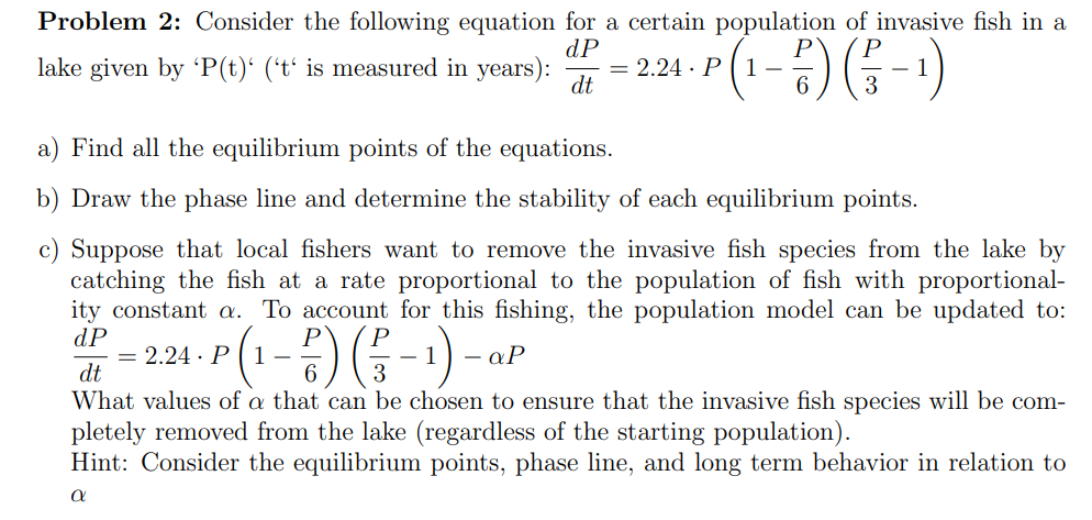 Solved Problem 2: Consider the following equation for a | Chegg.com