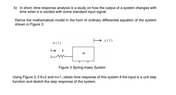 Solved b) In short, time response analysis is a study on how | Chegg.com