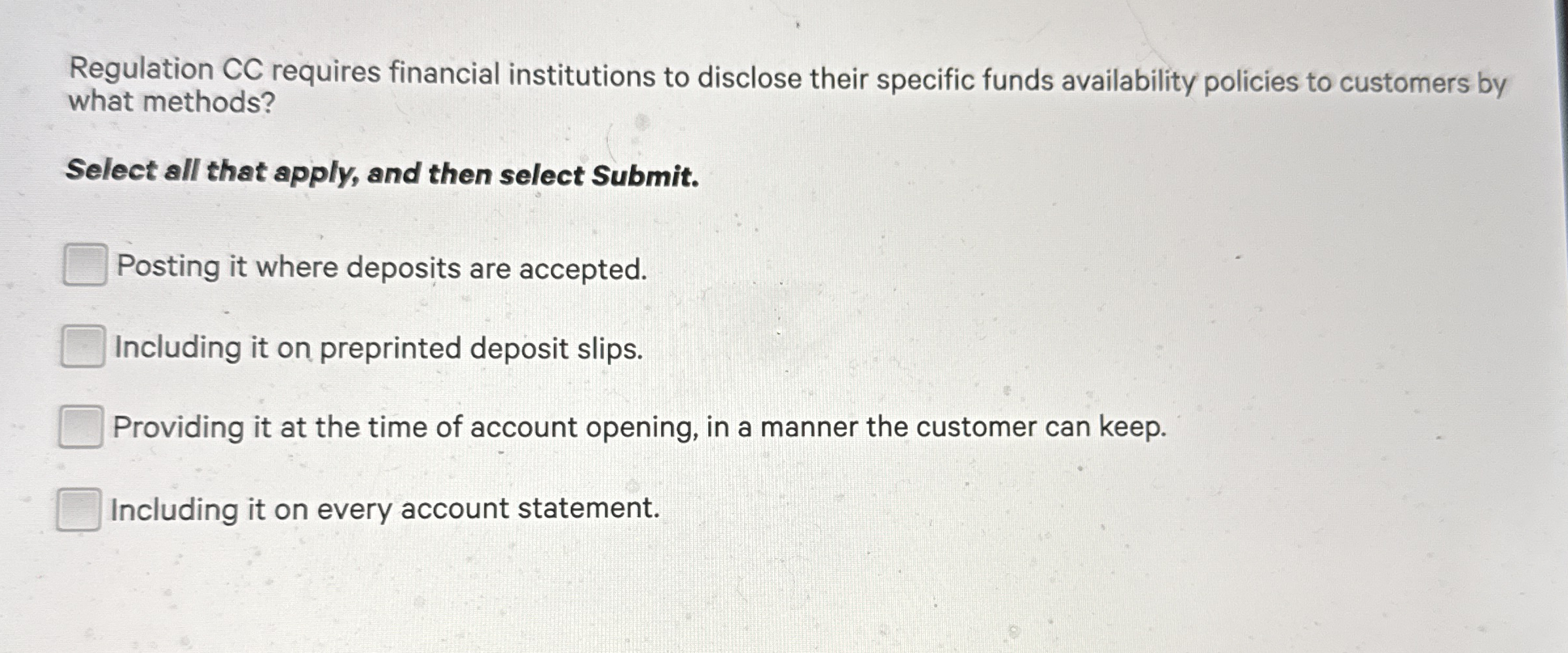 High Quality SOLUTION Regulation CC requires financial institutions to ...