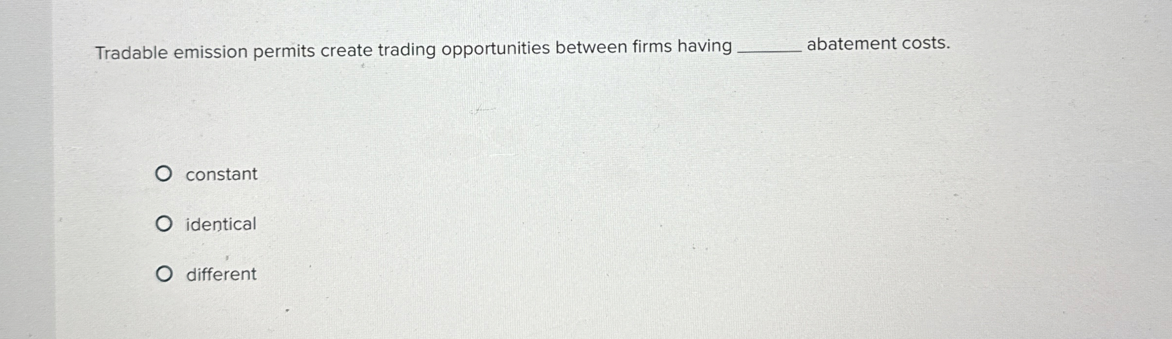 Solved Tradable emission permits create trading | Chegg.com