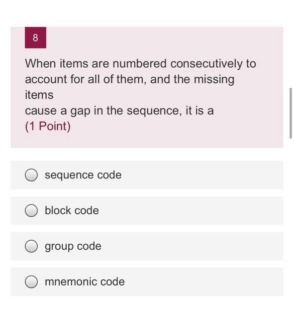 Solved 8 When items are numbered consecutively to account | Chegg.com