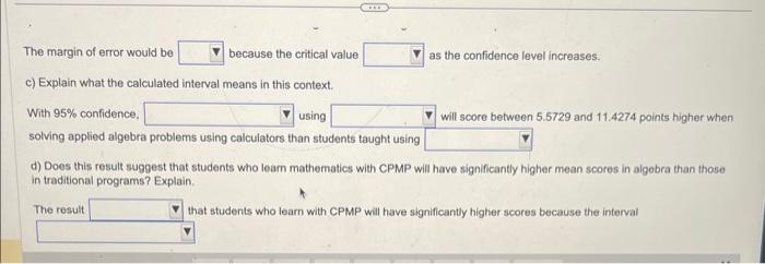 Solved The Core Plus Mathematics Project (CPMP) is an | Chegg.com