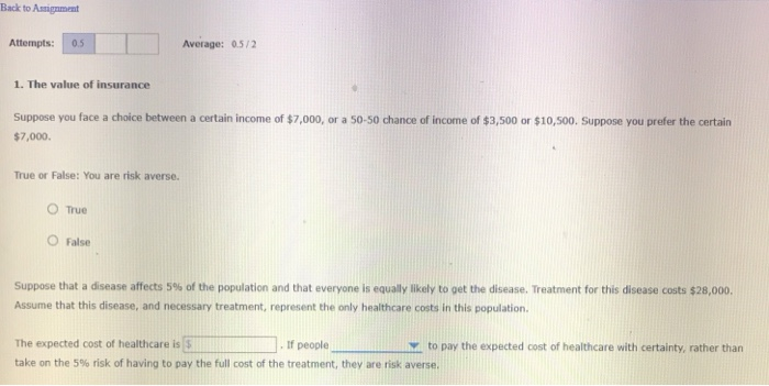 Solved Back to Assignment Attempts: 05 Average: 0.5/2 1. The | Chegg.com