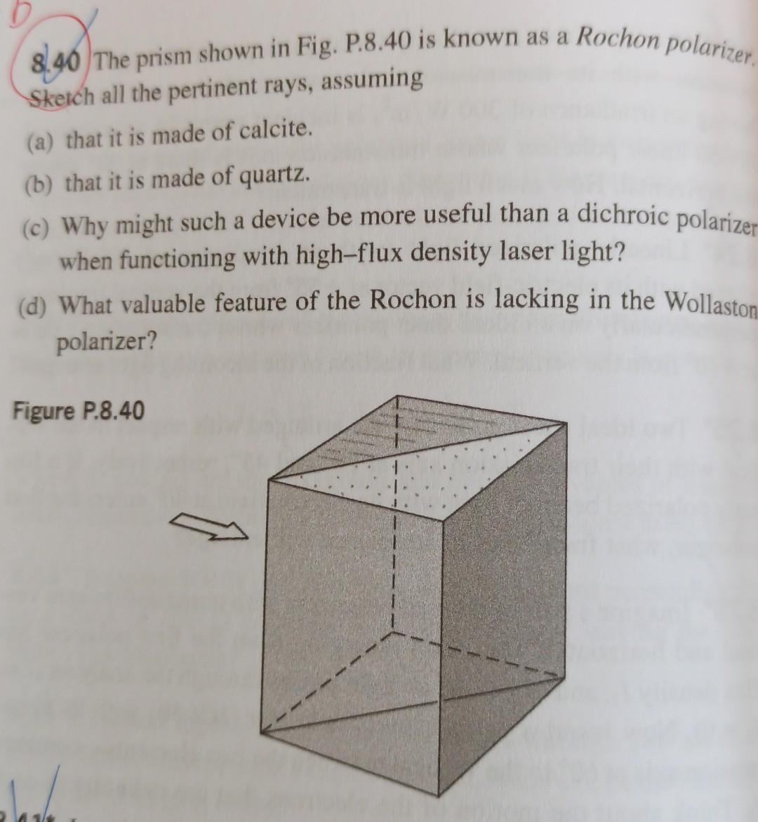 Solved 8.40 The prism shown in Fig. P.8.40 is known as a | Chegg.com