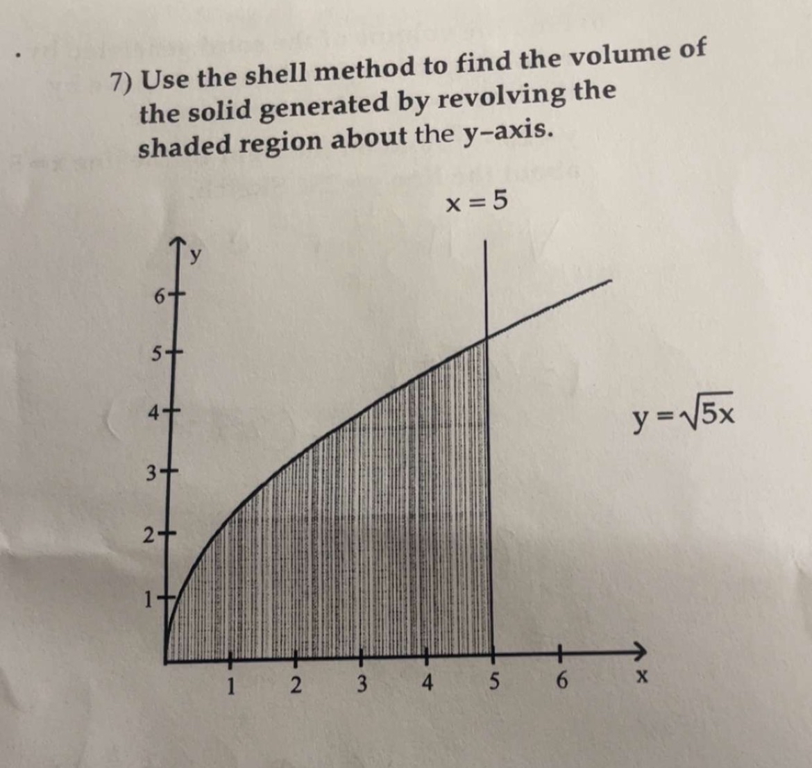 Use the shell method to find the volume of the solid | Chegg.com