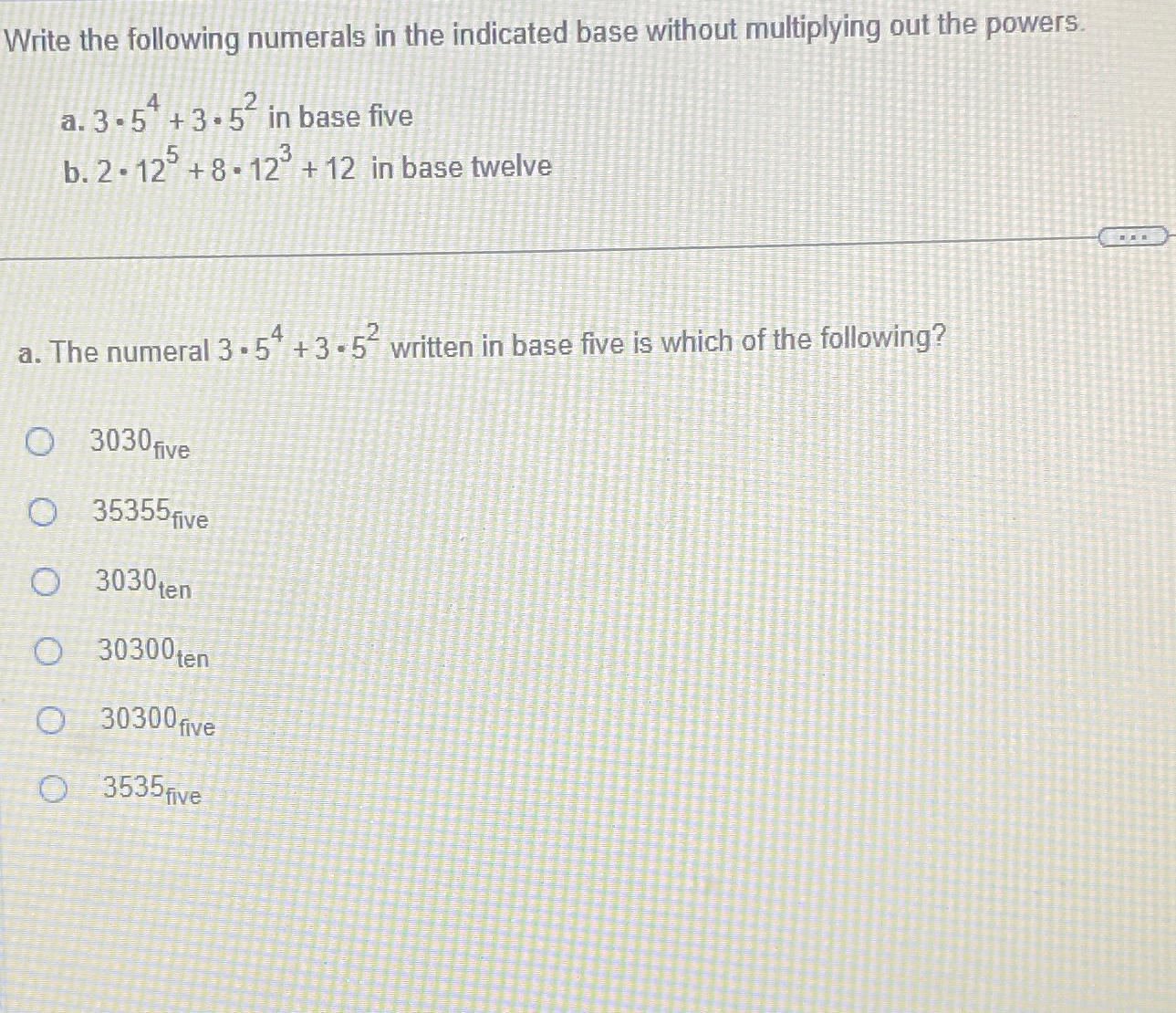 Solved Write the following numerals in the indicated base | Chegg.com