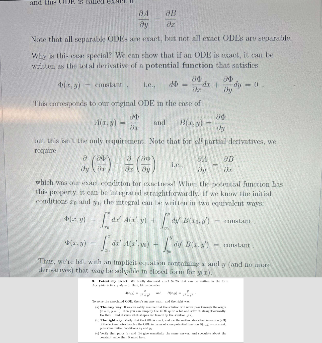 Solved delAdely=delBdelxNote that all separable ODEs are | Chegg.com