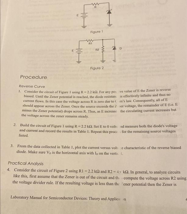 Procedure Reverse Curve 1. Consider the circuit of | Chegg.com