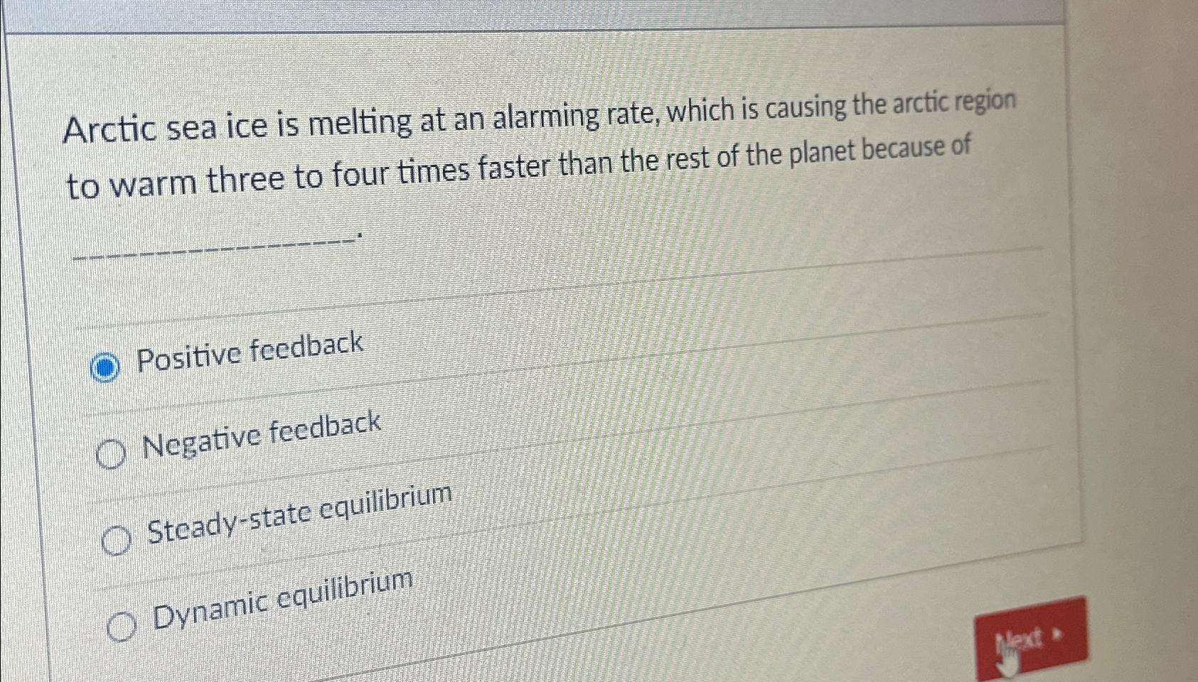 Solved Arctic sea ice is melting at an alarming rate, which | Chegg.com
