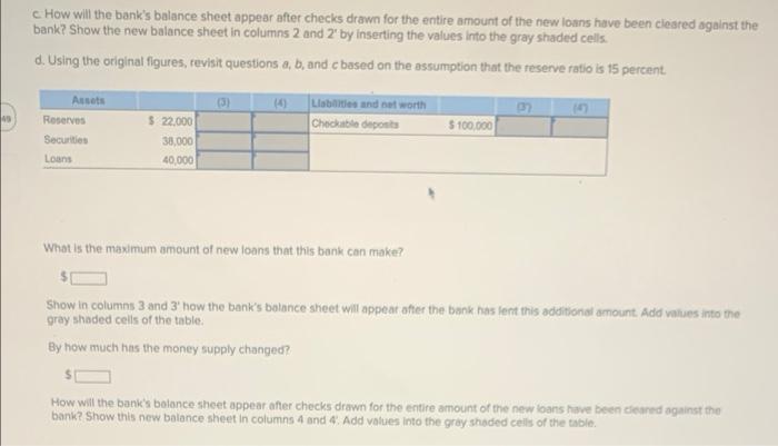 Solved The following balance sheet is for Big Bucks Bank. | Chegg.com
