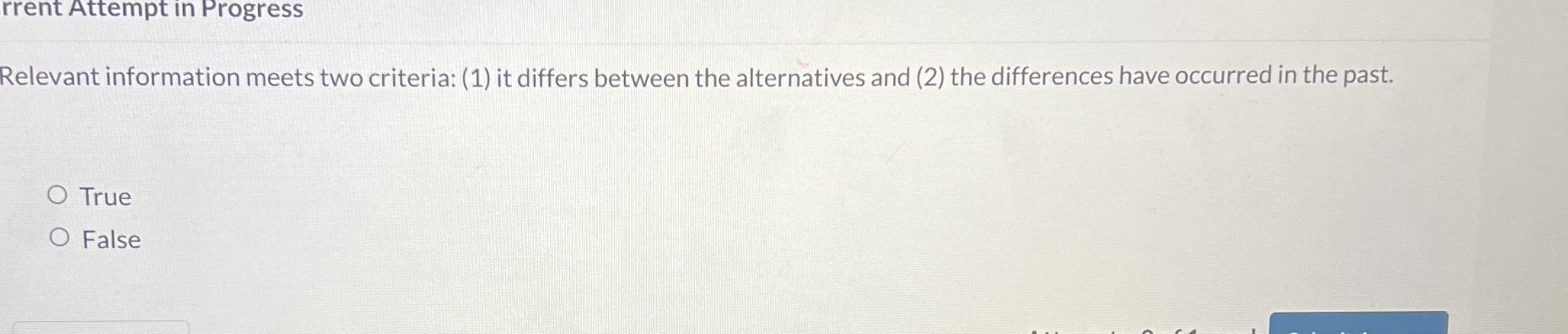 Solved rrent Attempt in ProgressRelevant information meets | Chegg.com