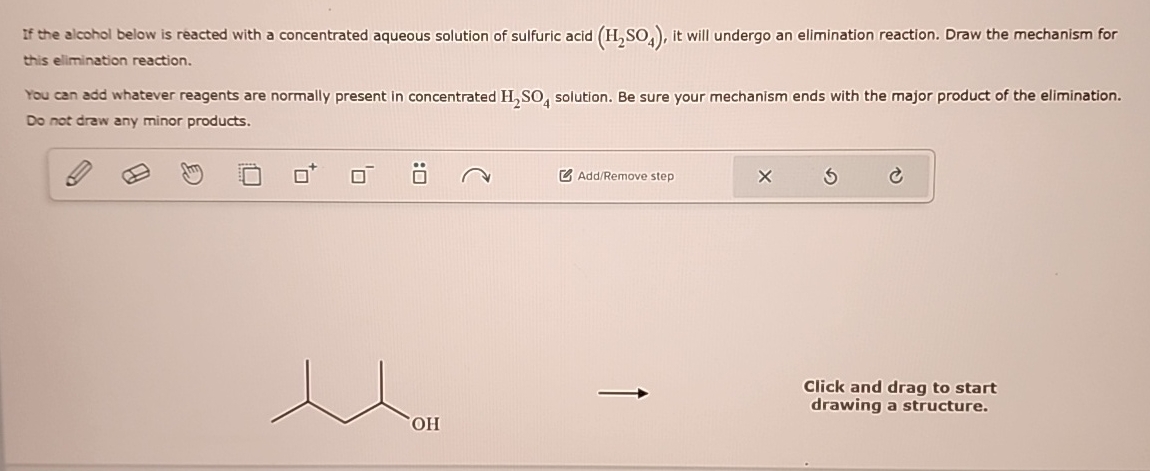 If the alcohol below is reacted with a concentrated | Chegg.com