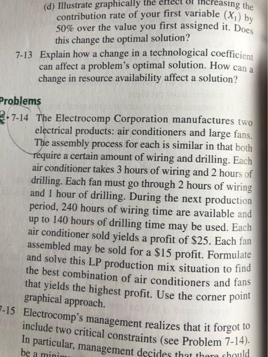 Solved (d) Illustrate graphically the effect of increasing | Chegg.com