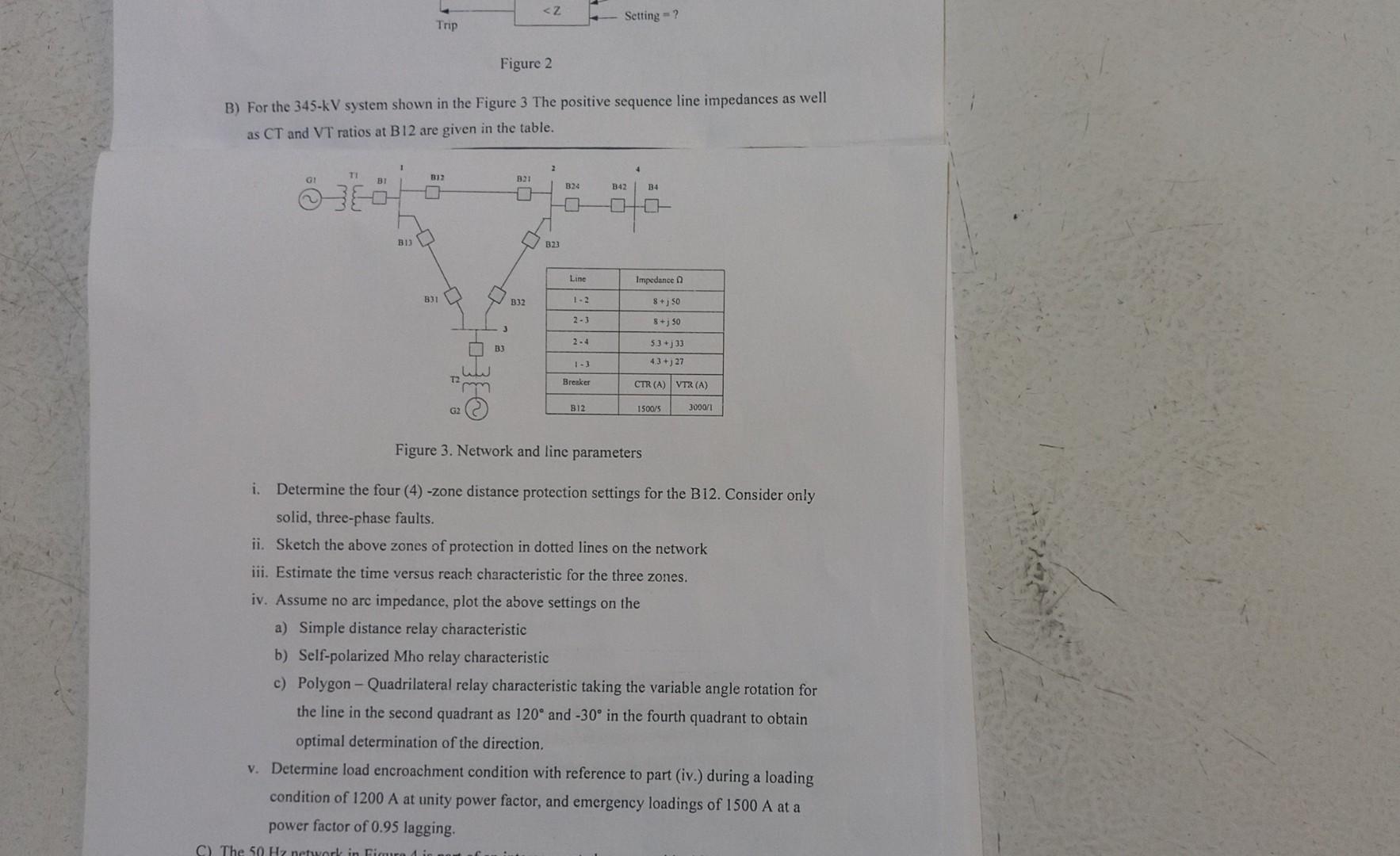 Solved B) For the 345−kV system shown in the Figure 3 The | Chegg.com