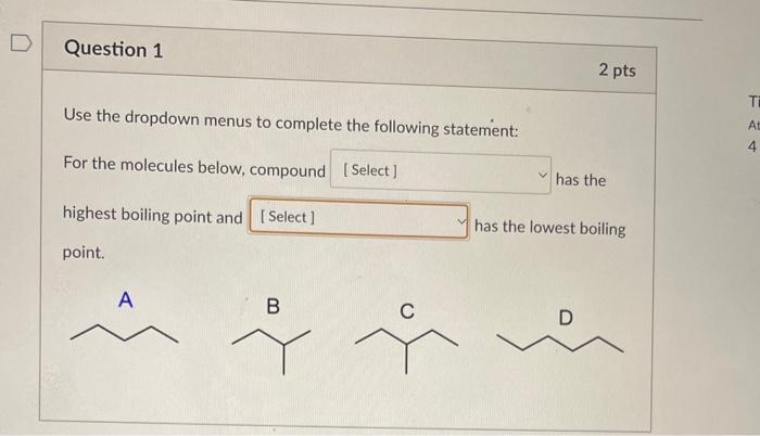 Solved Use the dropdown menus to complete the following | Chegg.com