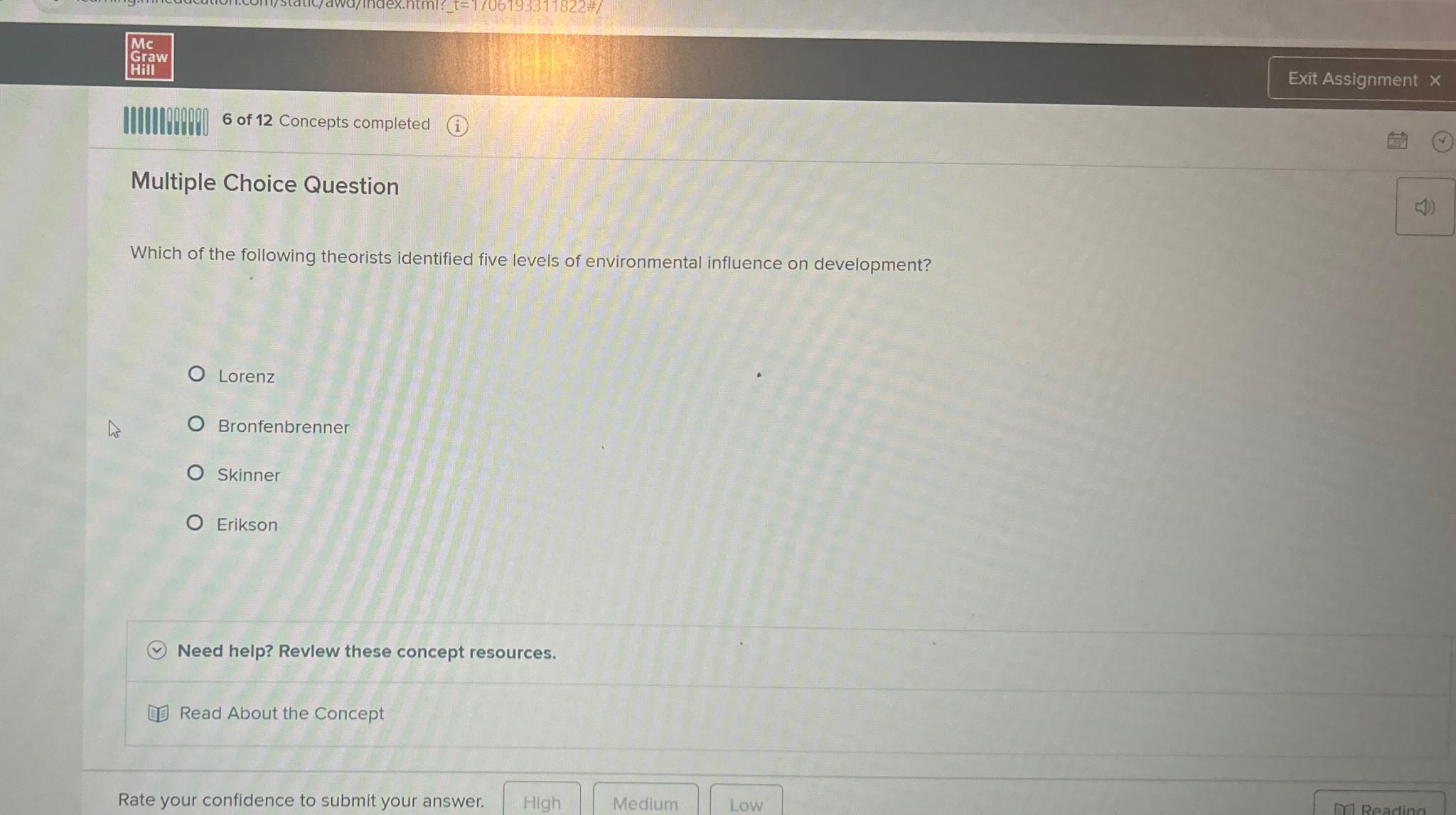 Solved McGrawExit Assignment6 ﻿of 12 ﻿Concepts | Chegg.com
